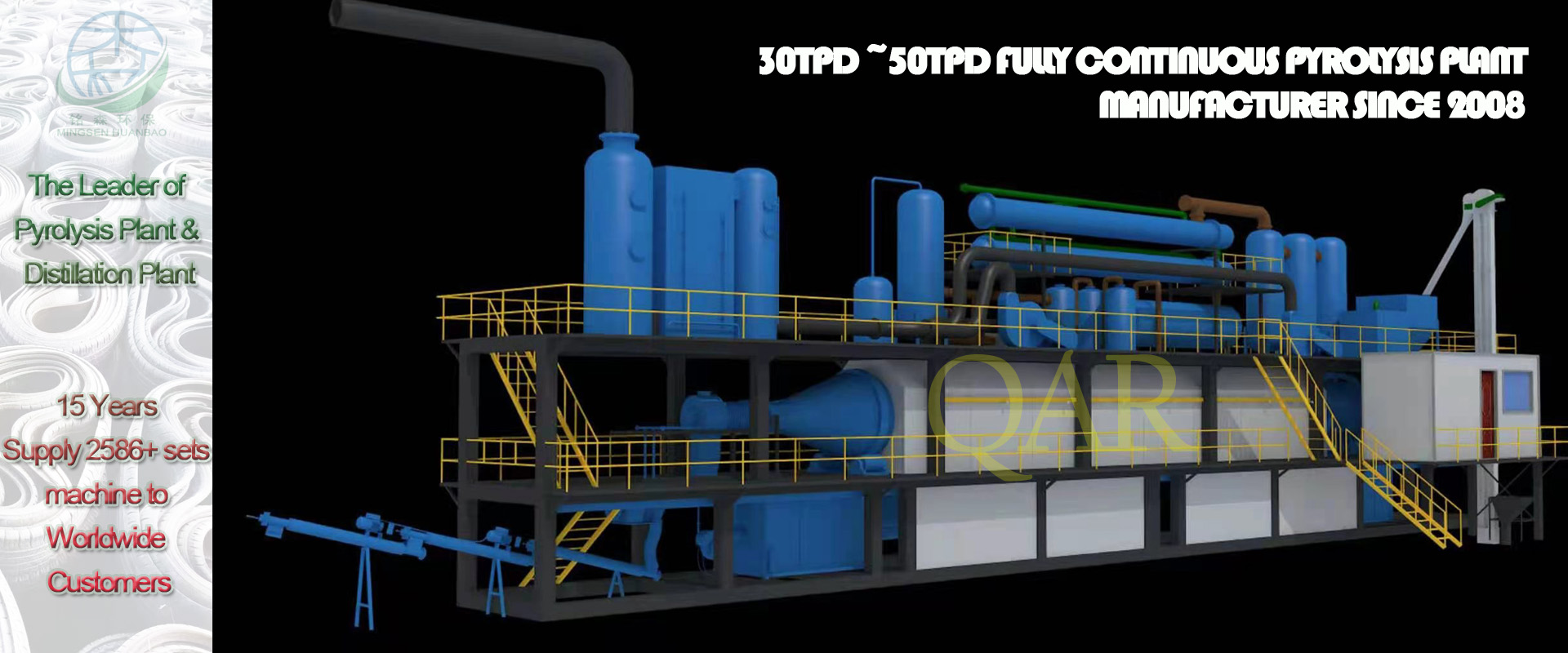 Fully Continuous Tyre Pyrolysis Machine Fully automatic pyrolysis plant ...